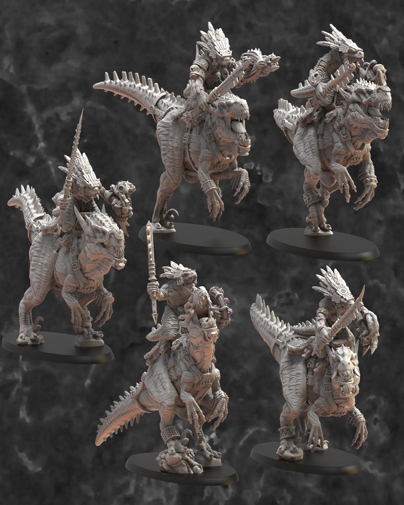 Ezocamatl Knights | Lizardmen Cavalry | Saurian Ancients – Sundered Studios