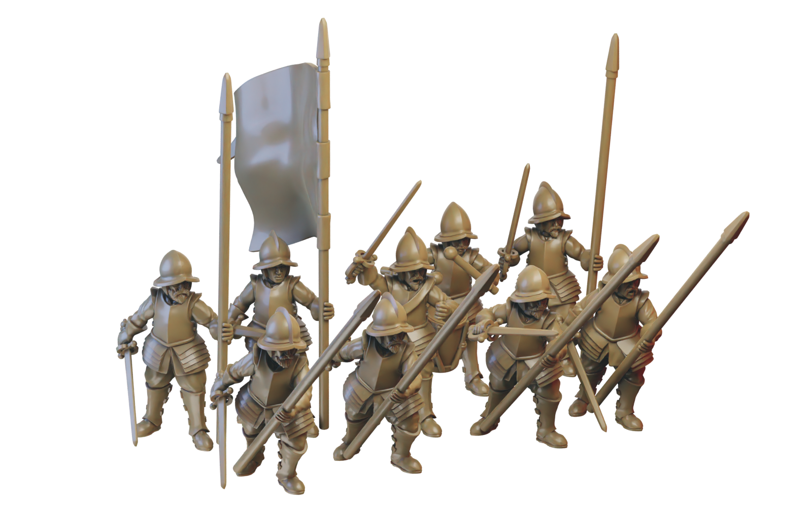 Pikeman Mercenaries [10 Models] – Sundered Studios